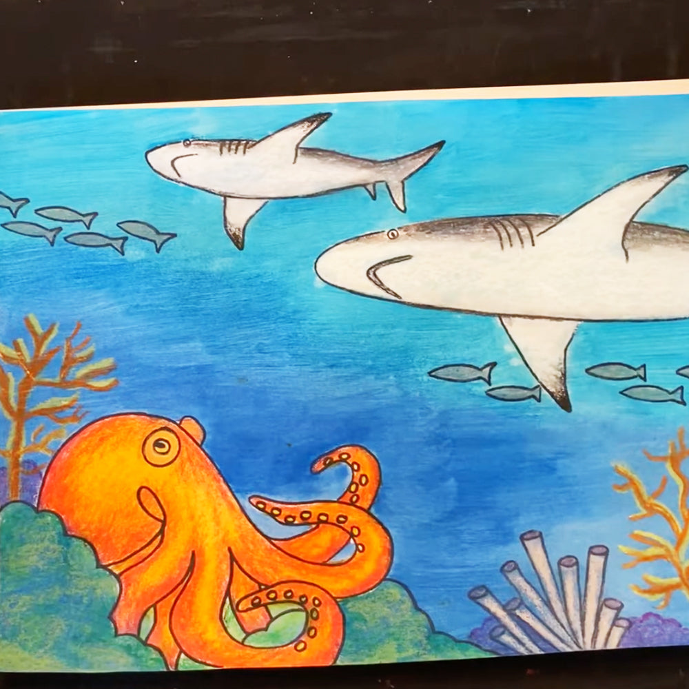 Octopus & Reef Sharks – Elementary Art Stars